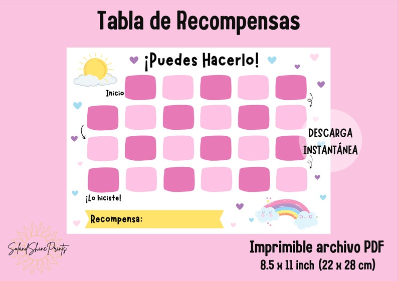 Tabla De Recompensas | Español | Hábitos Y Rutinas Para Niños ...