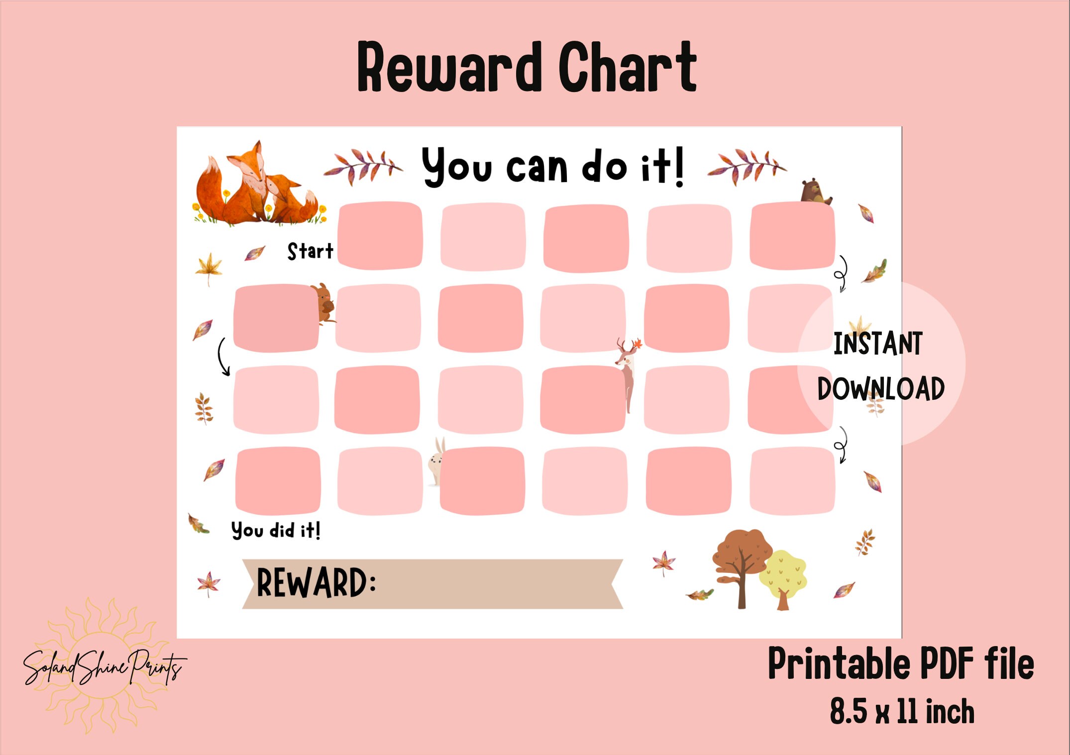 Printable Animals Reward Chart | Animals Behavior Chart | Kids Routine ...