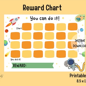 Printable Space Reward Chart | Outer Space Chart | Kids Routine Chart ...