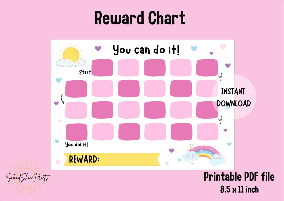 Printable Rainbow Reward Chart | Sunshine Behavior Chart | Kids Routine ...