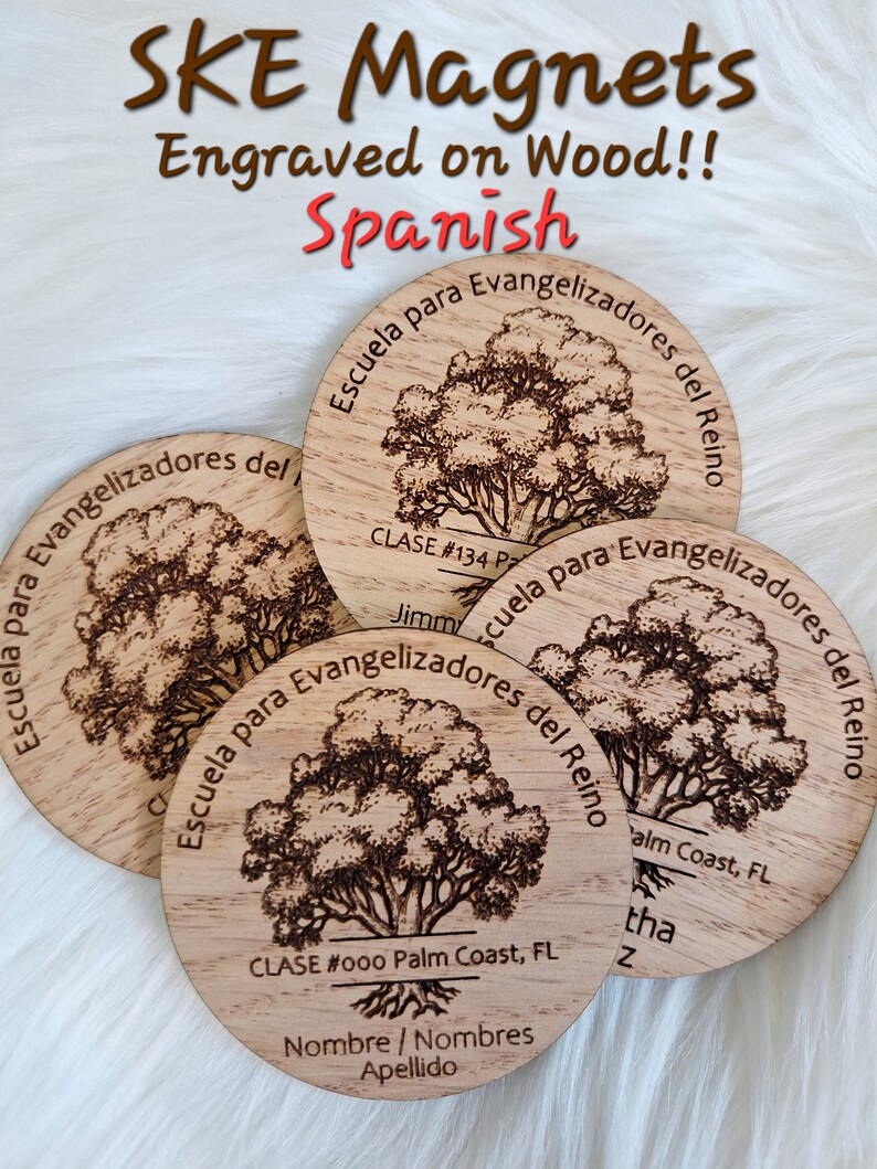SKE Magnets Spanish / Wood Engraving - Etsy