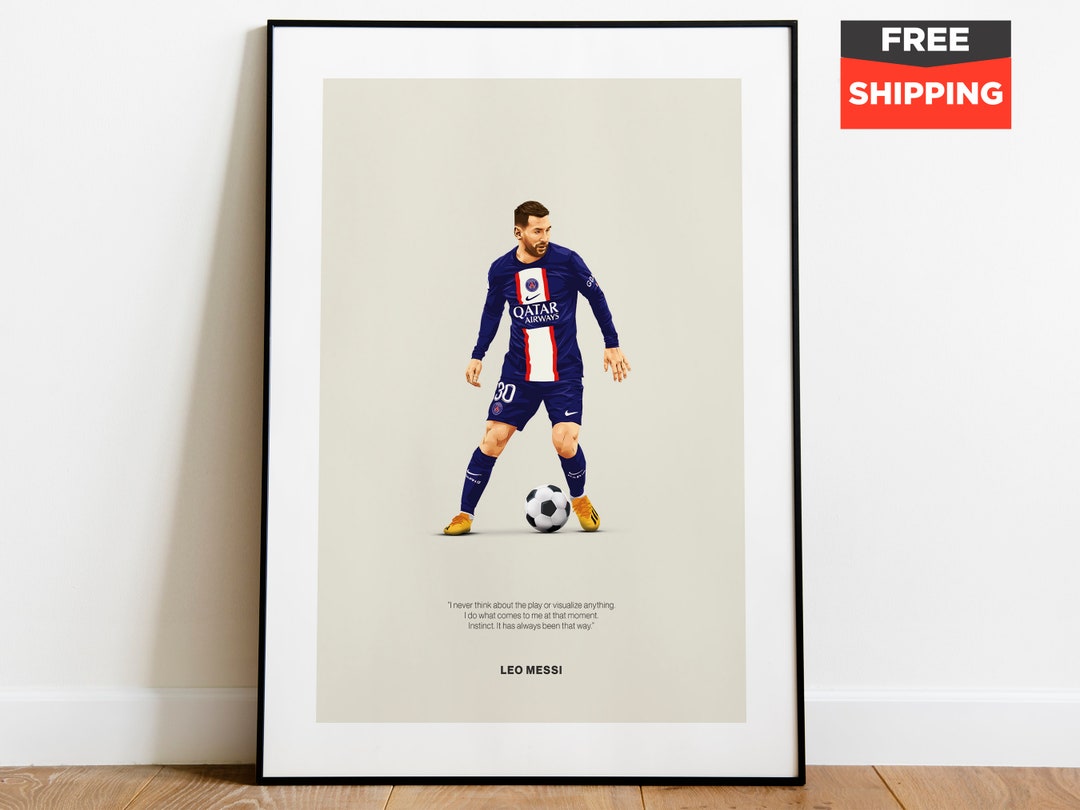 Leo Messi Poster Football Minimalist Paris Saint-germain Wall - Etsy