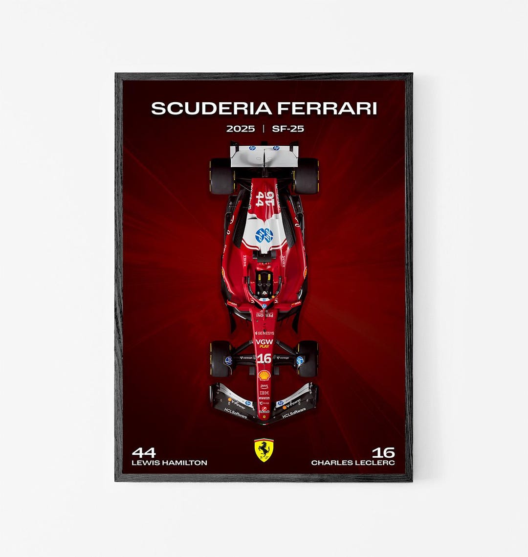 2025 Ferrari F1 Print, Formula 1 Poster, Scuderia Ferrari F1 SF-25 ...