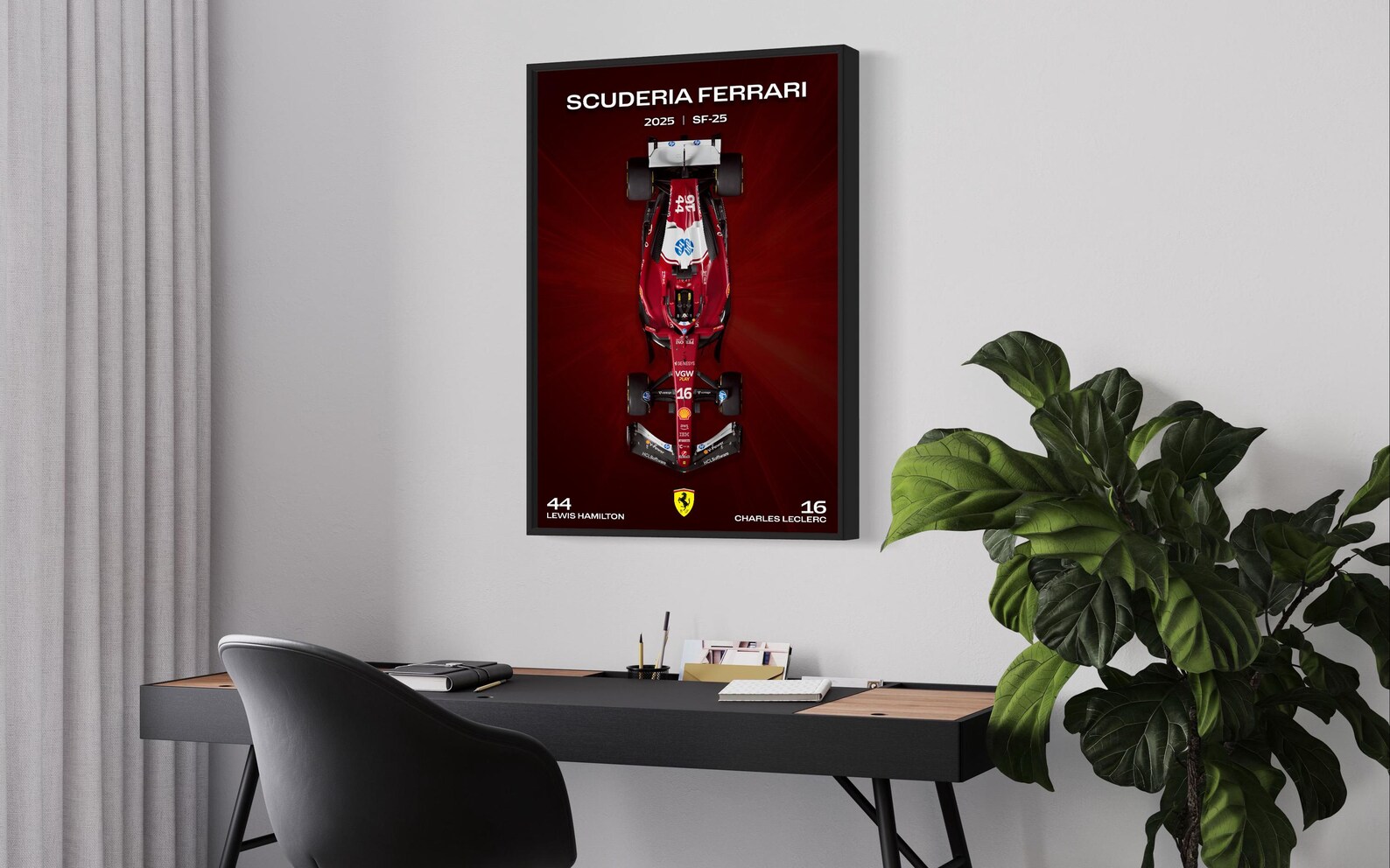 2025 Ferrari F1 Print, Formula 1 Poster, Scuderia Ferrari F1 SF-25 ...