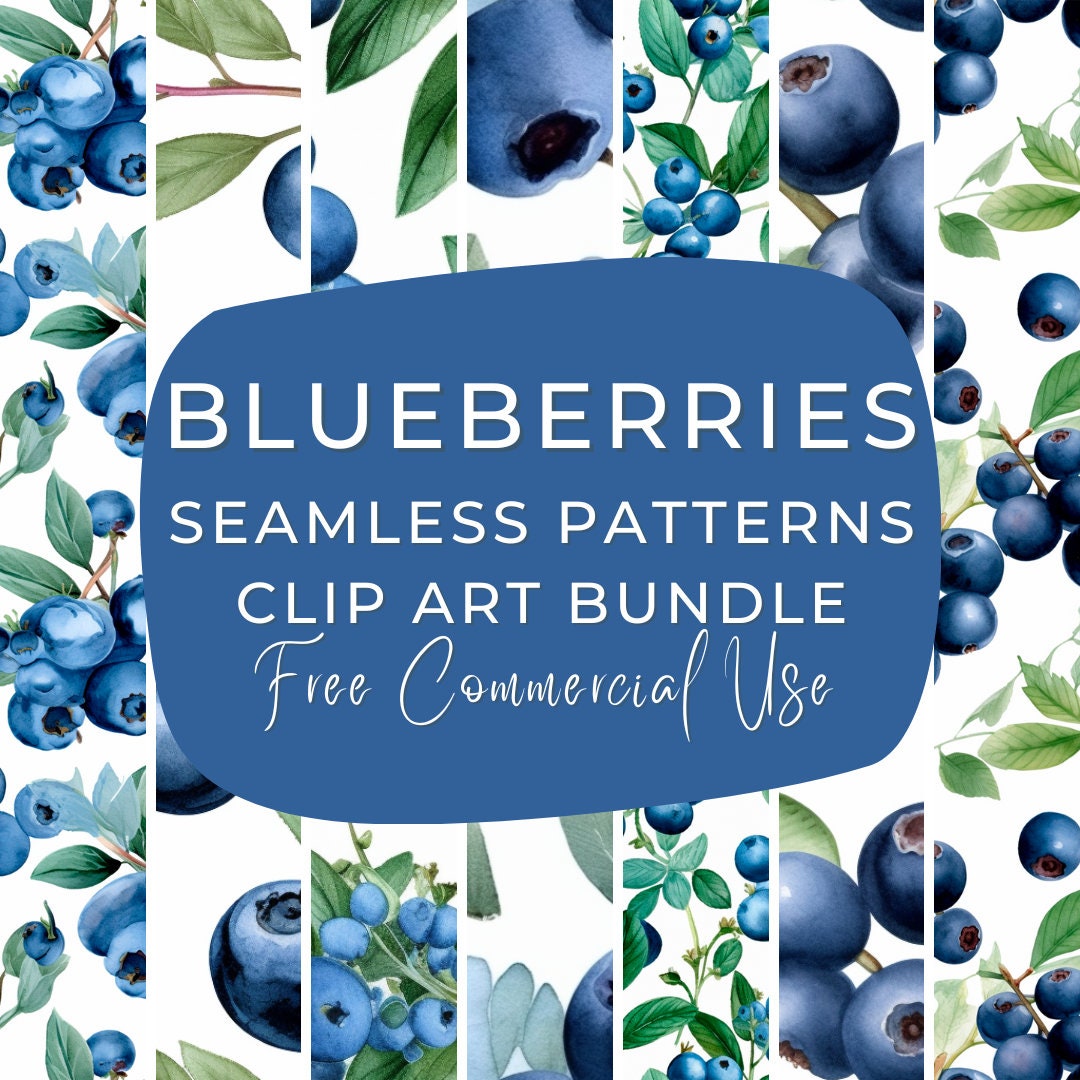 Blueberries Seamless Pattern Textures, High Resolution, 8 PNG Images ...