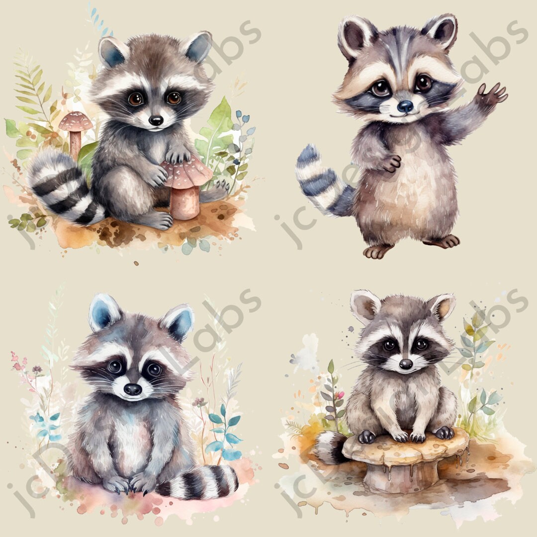 Woodland Animals Clip Art Bundle, Watercolor Animals Clipart ...