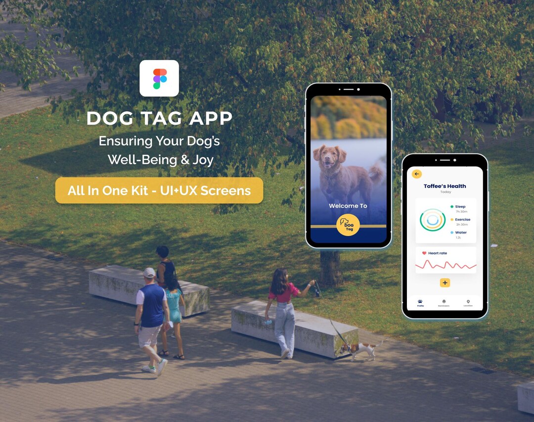 Mobile App UI/UX Kit 20 Screens Mobile App Design Mobile App Figma Dog ...