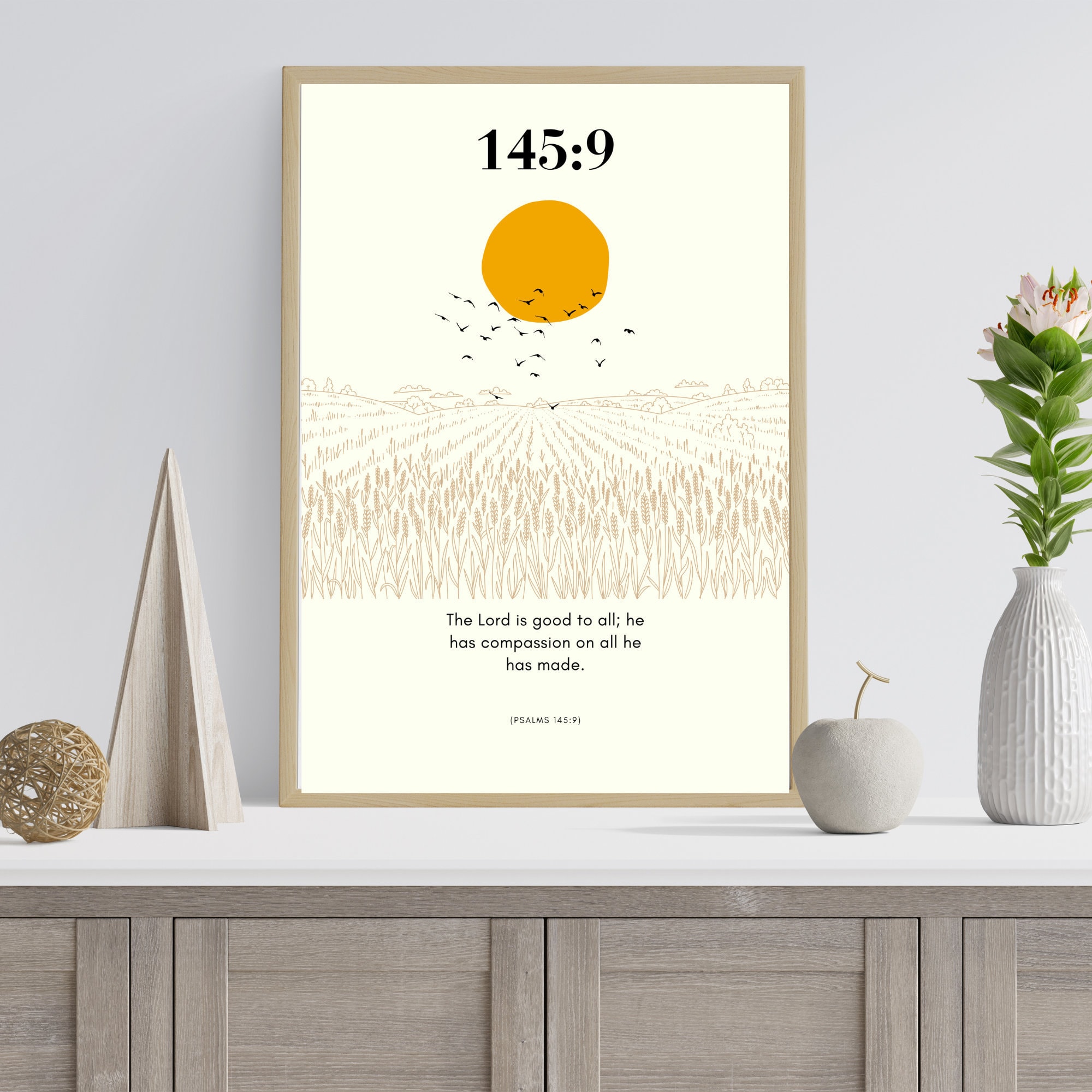Psalms 145:9 Bible Verse Poster and Printable Faith, Hope, Love Wall ...