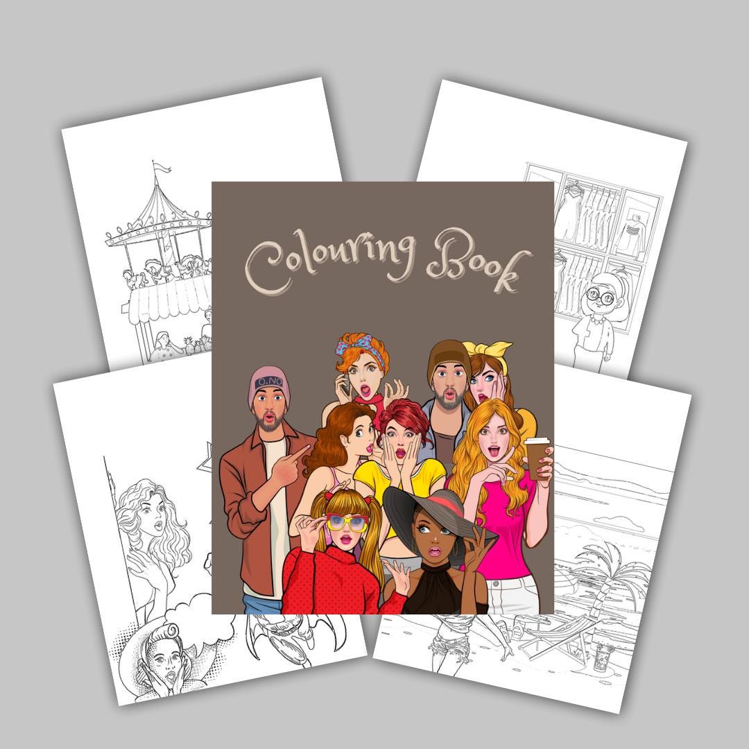 Comic Colouring Book| 16page - Etsy