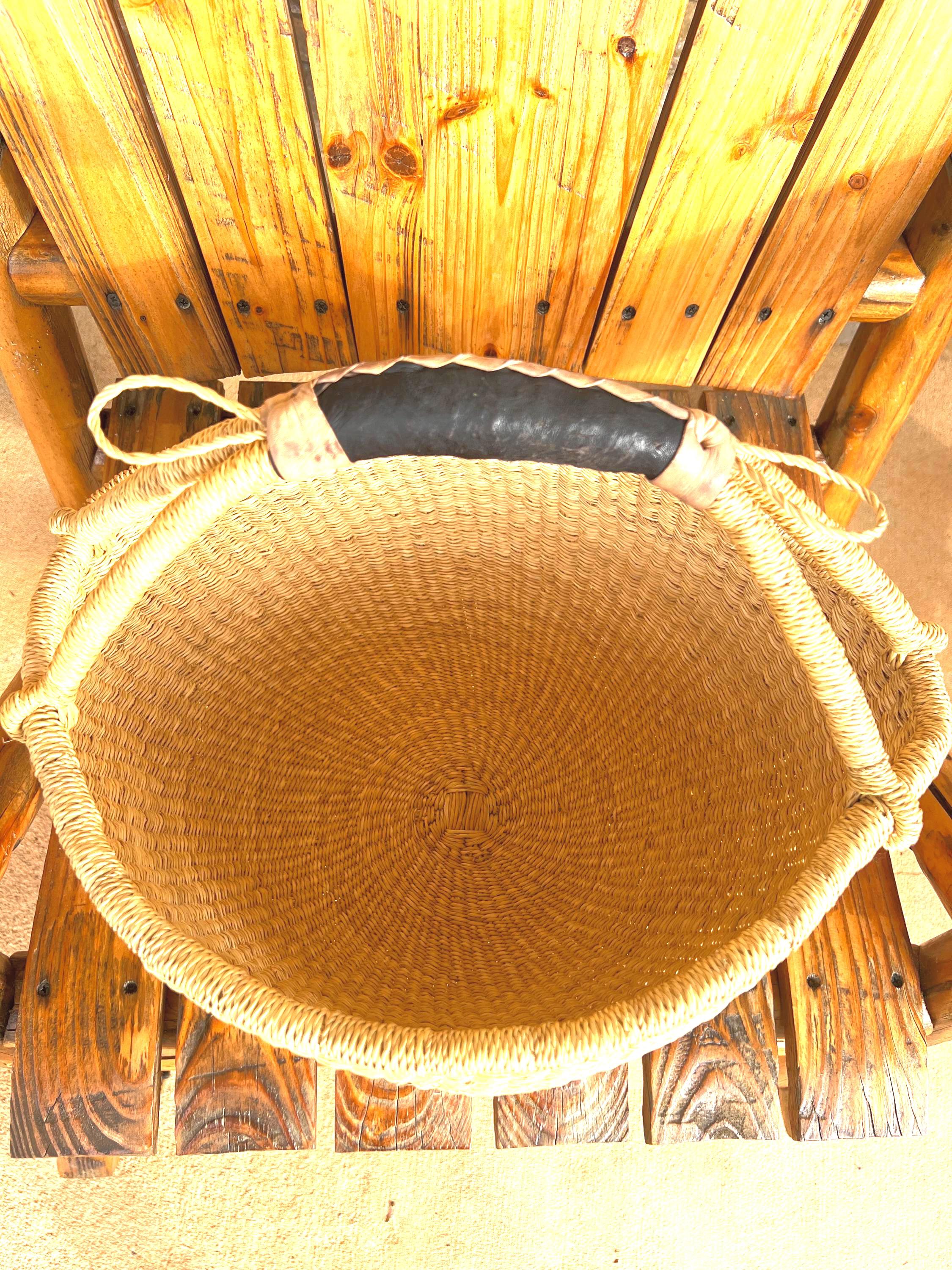 Traditional African Handwoven Versatile Leather Handle for Gift Basket ...