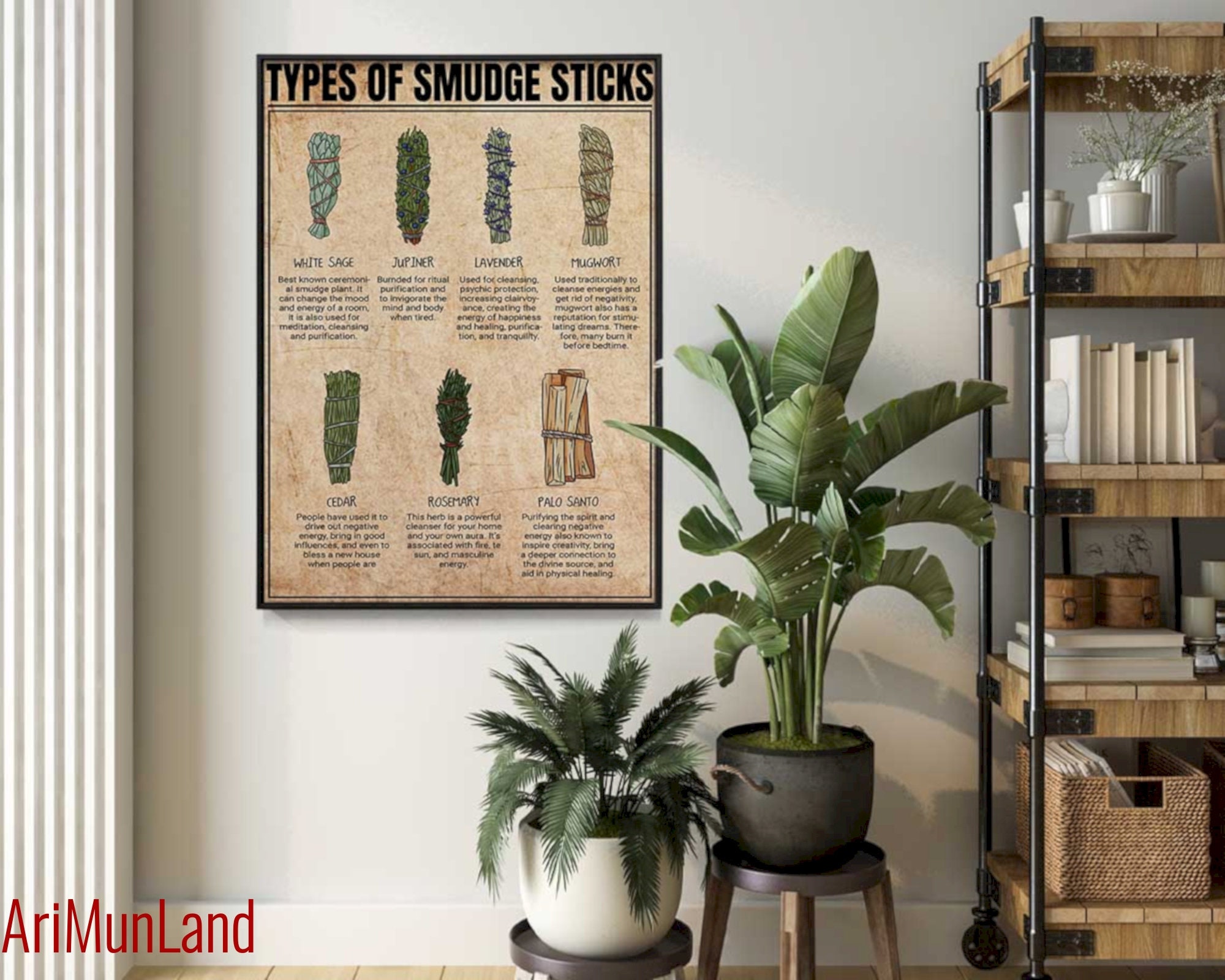 Types of Smudge Sticks Witch Witchcraft Apothecary Witch Art Gift for ...