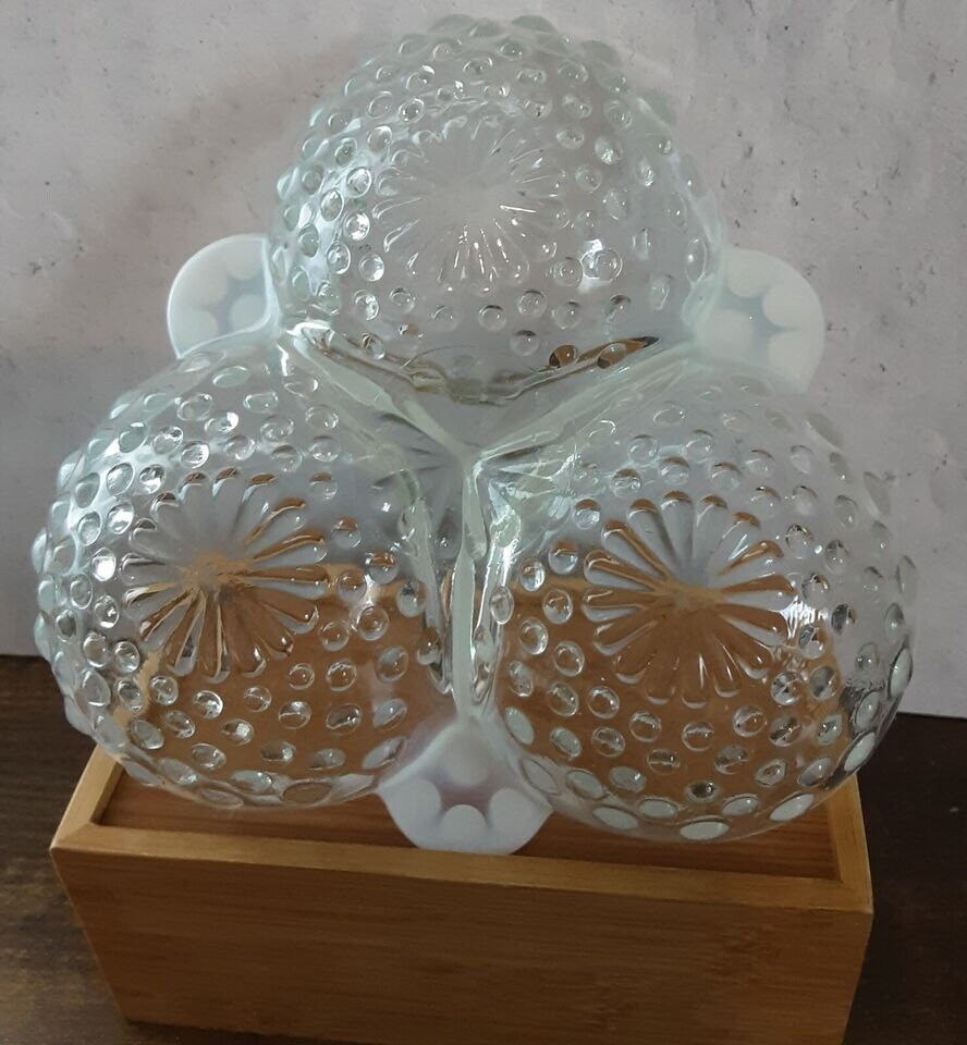 Vintage Fenton Opaline Glass Hobnail Serving Bowl-moonstone - Etsy