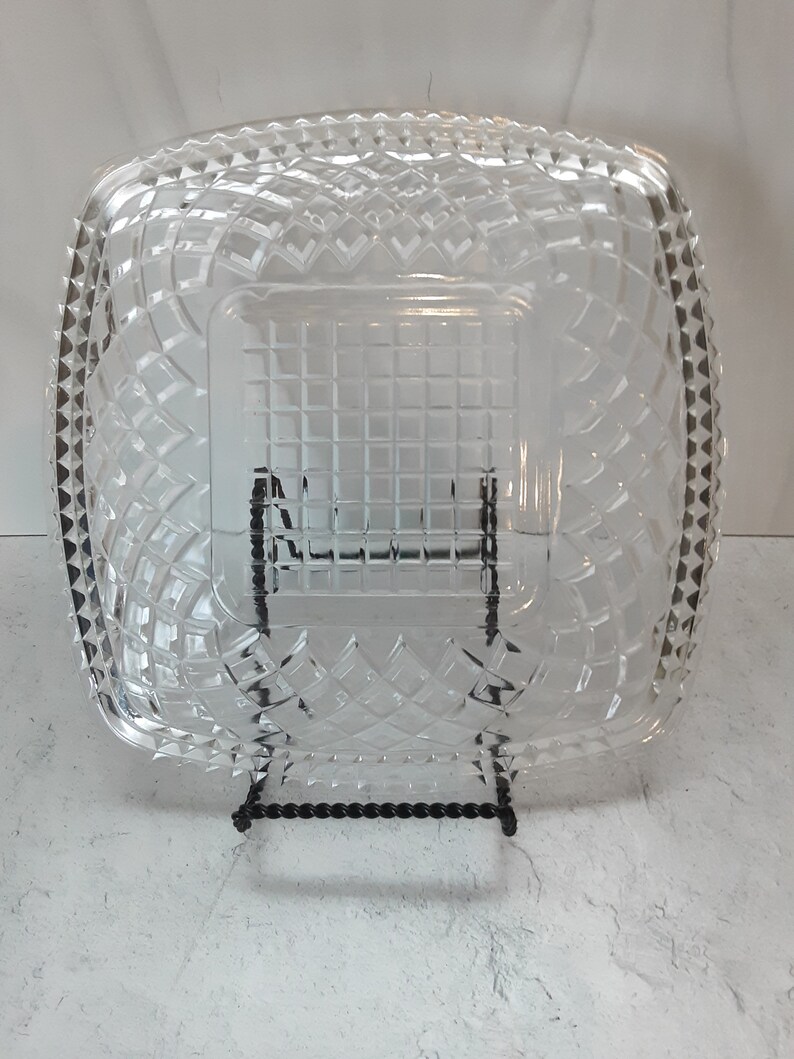 Vintage Federal Glass Diamond Lattice Design Square Plate-9" - Etsy