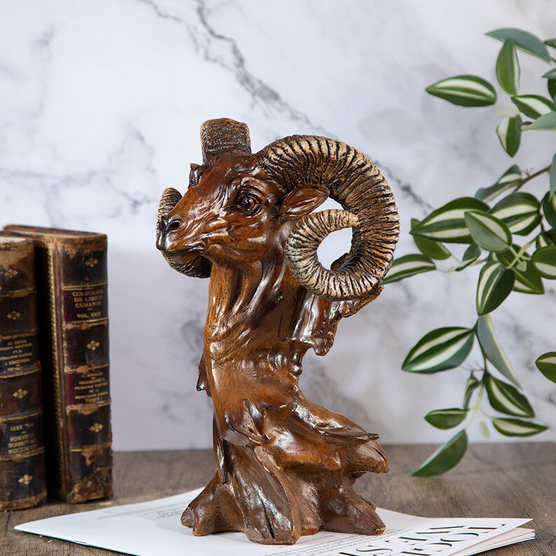 Ram Head Resin Aries Statue the Ram Bust Home Decoration Home Design Modern Art Sculpture Deco ...