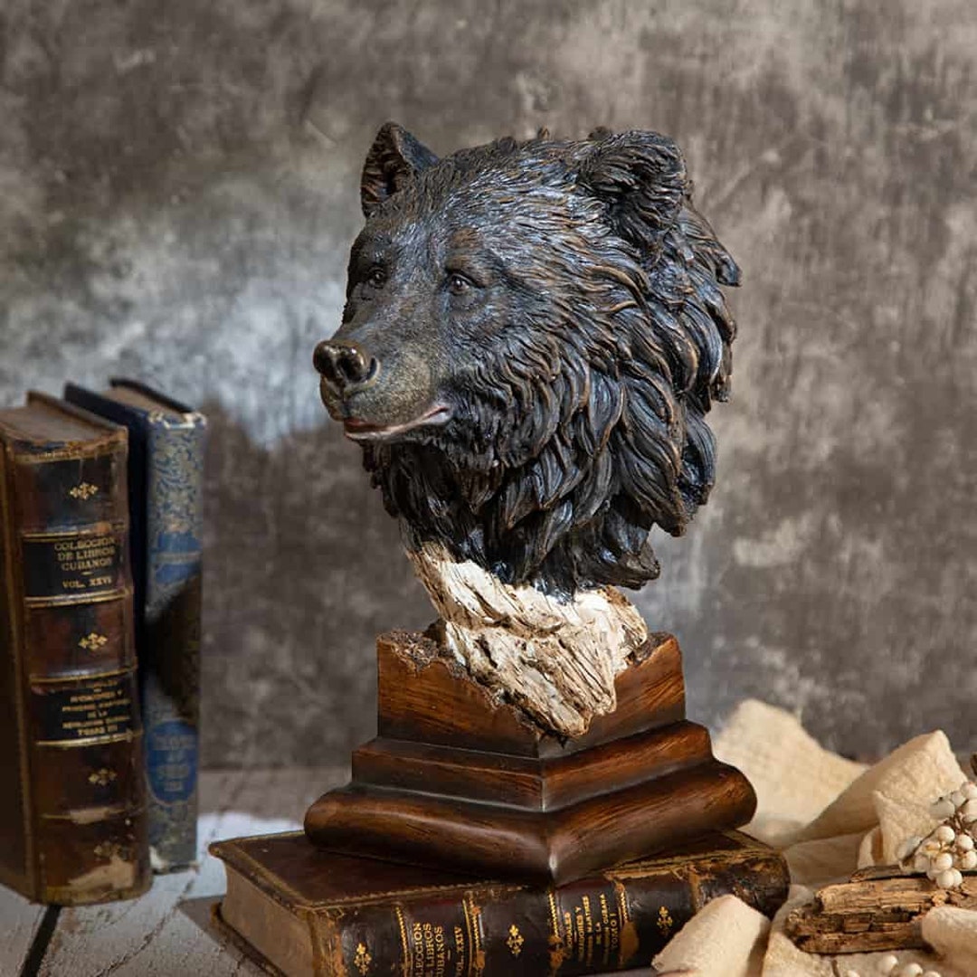 Bear Head Bust / Bear Resin Statue Decoration Figurine Home Design ...
