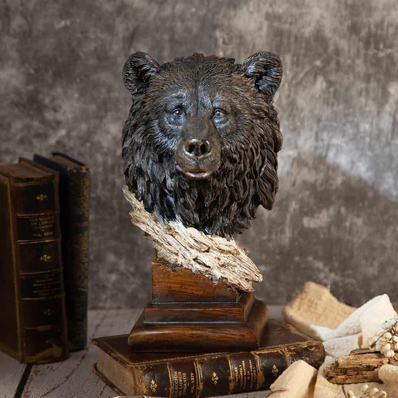 Bear Head Bust / Bear Resin Statue Decoration Figurine Home Design ...