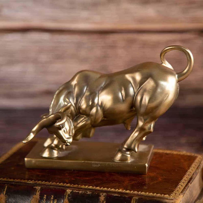 Gold Bull Resin Statue | Wall Street Home Decoration Home Design Modern ...