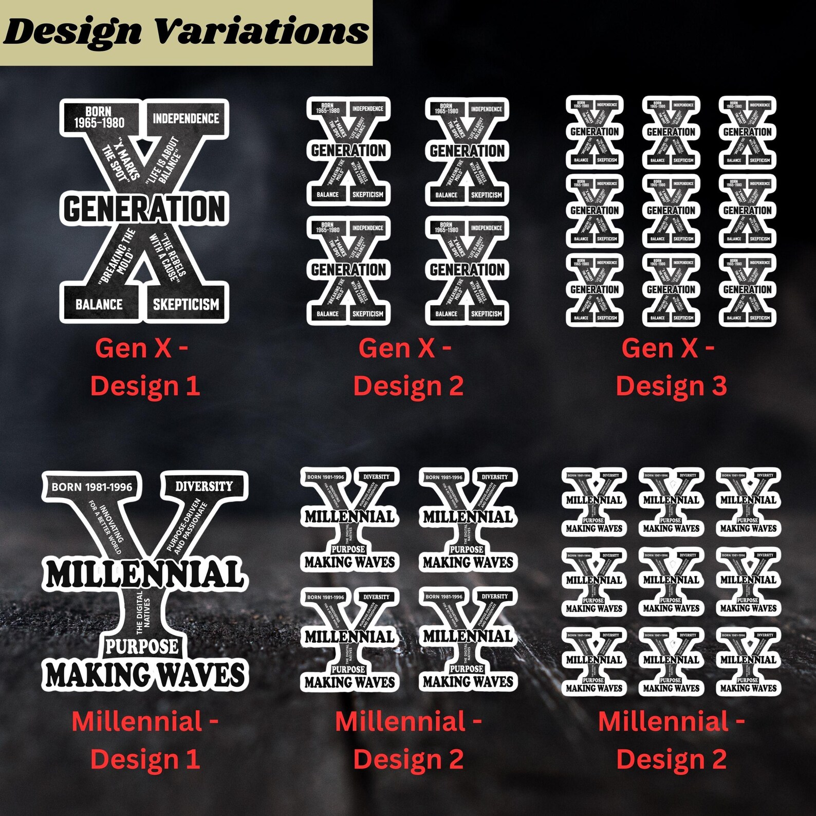 Generation Stickers, Choose Your Generation: Gen X, Gen Y Aka ...