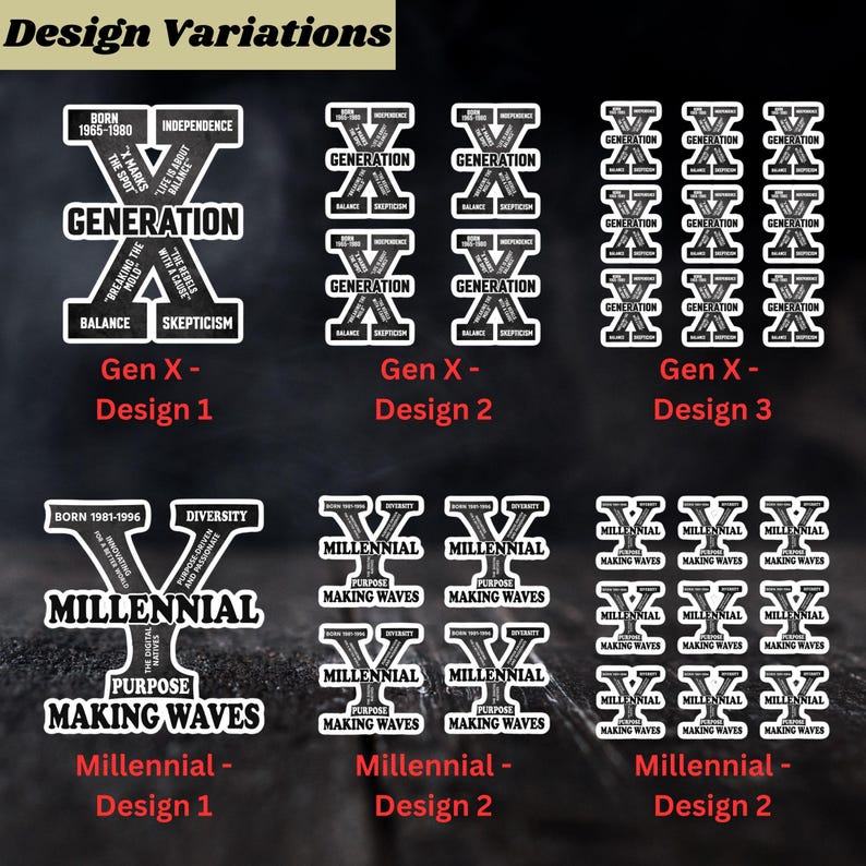 Generation Stickers, Choose Your Generation: Gen X, Gen Y Aka ...
