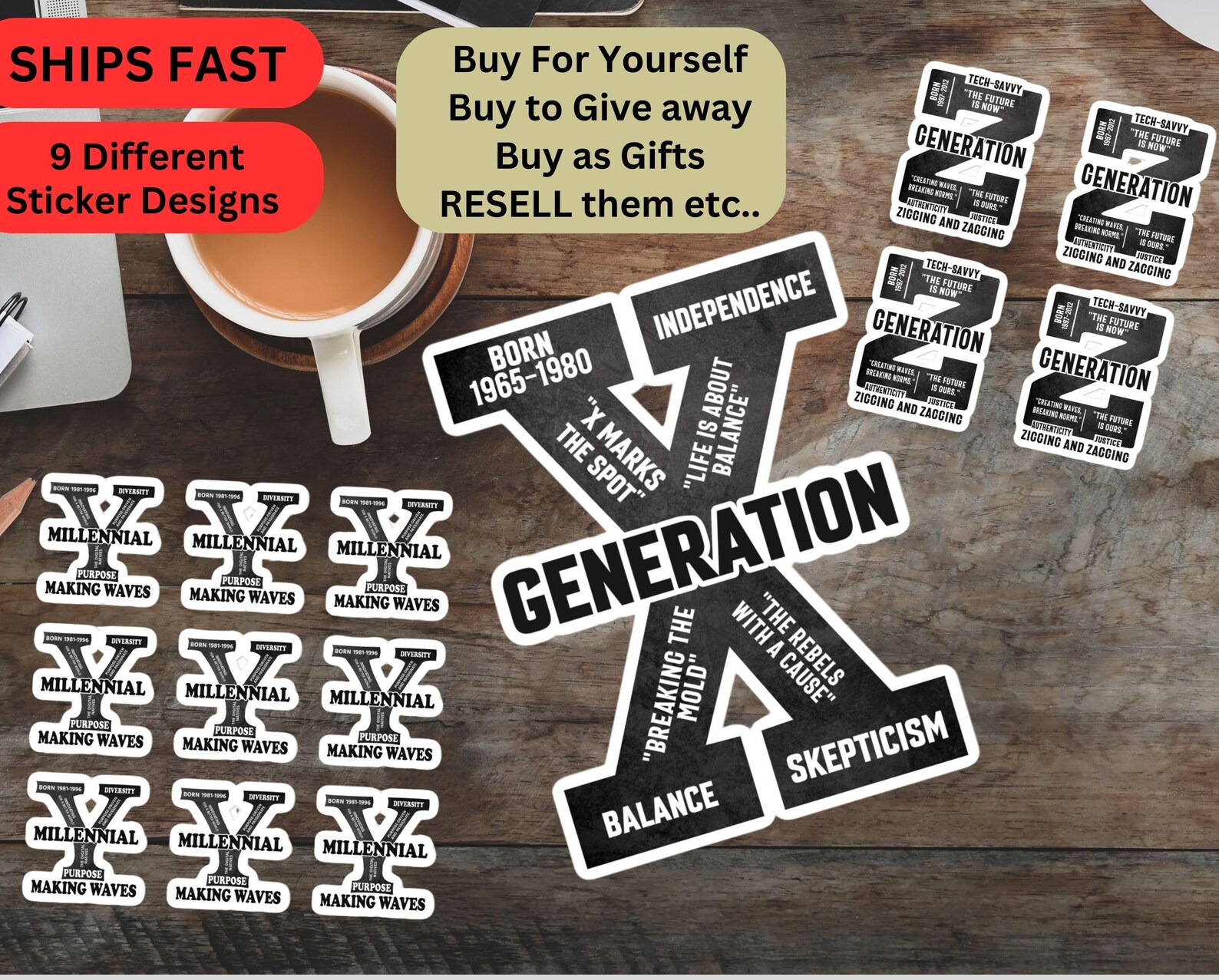 Generation Stickers, Choose Your Generation: Gen X, Gen Y Aka ...