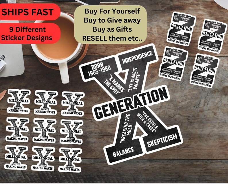 Generation Stickers, Choose Your Generation: Gen X, Gen Y Aka ...