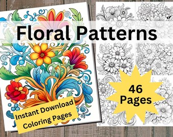 Coloring Pages, Elegant Floral Designs, Coloring Pages, Relaxing Floral ...