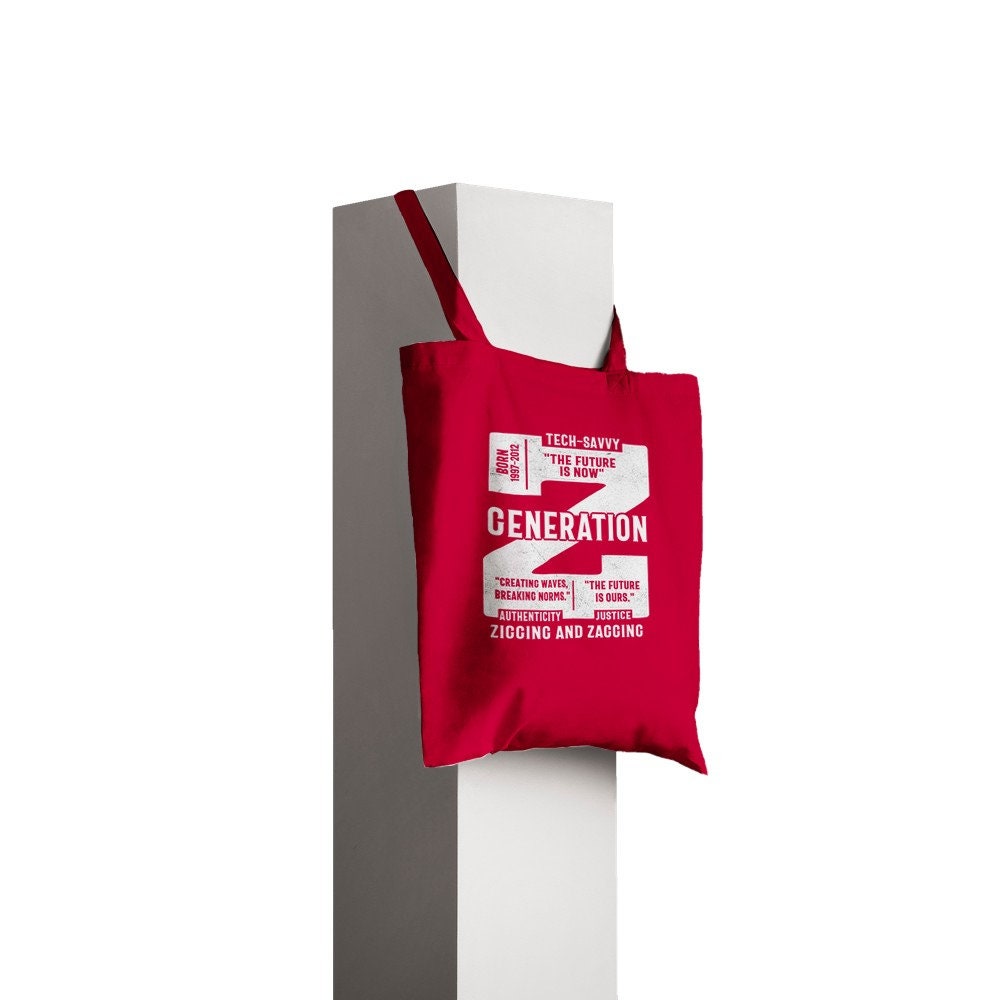 Era of Gen Z Statement Tote Bag, Z-pop Bag, Canvas Print, Message Tote ...