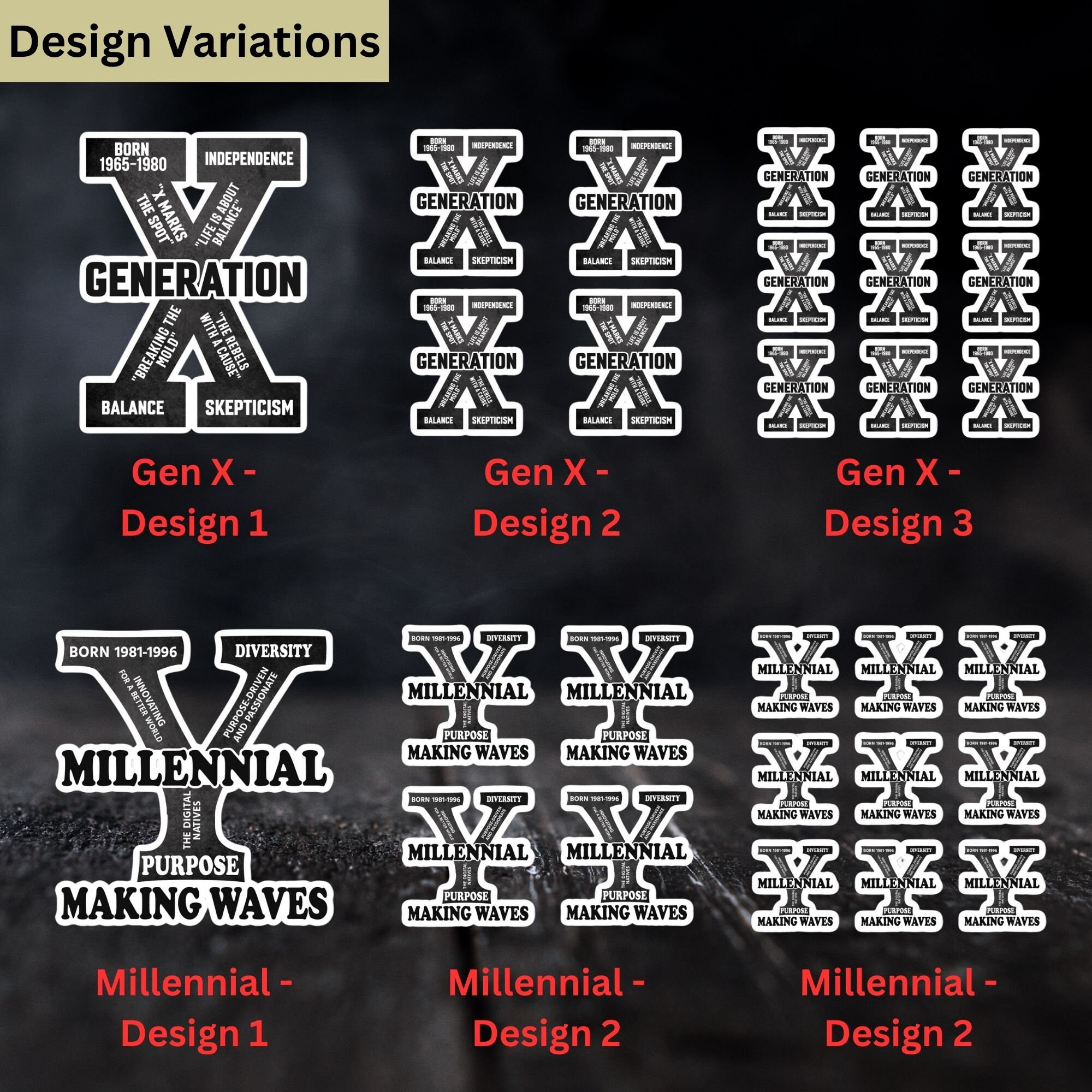 Generation Stickers, Choose Your Generation: Gen X, Gen Y Aka ...