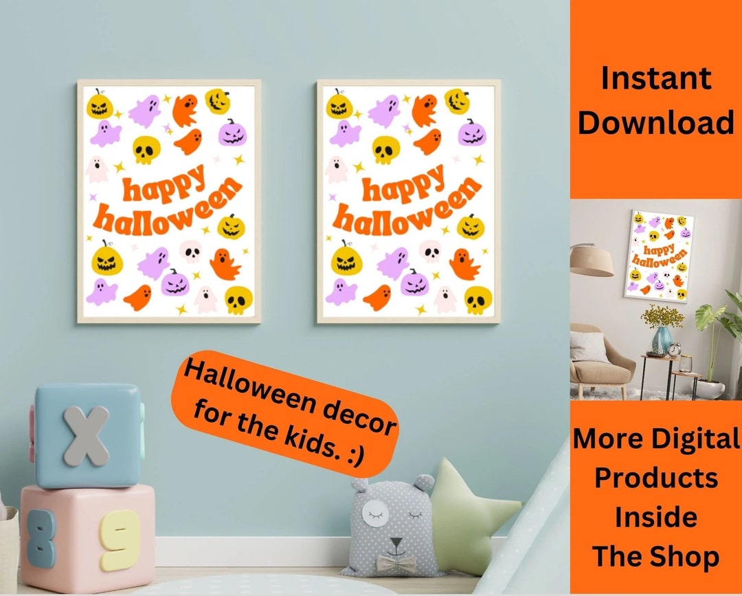 Happy Halloween Wall Art, Happy Halloween Print, Halloween Printable ...