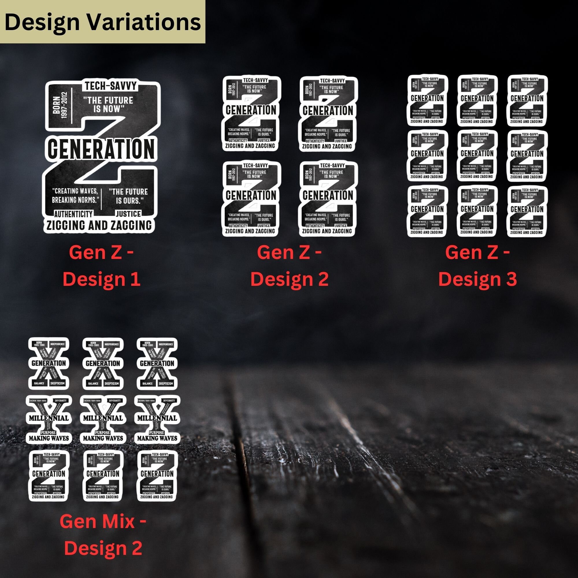 Generation Stickers, Choose Your Generation: Gen X, Gen Y Aka ...