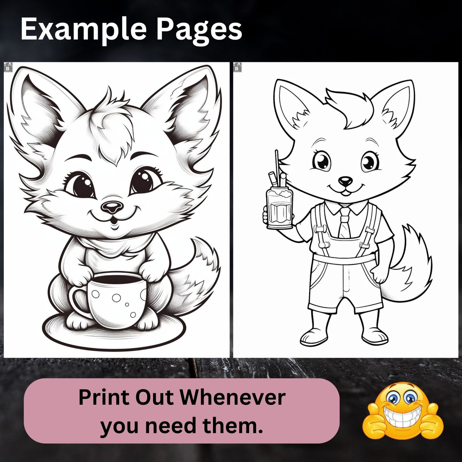 Kawaii Fox Coloring Pages, Adorable Fox Printable Art for Kids ...