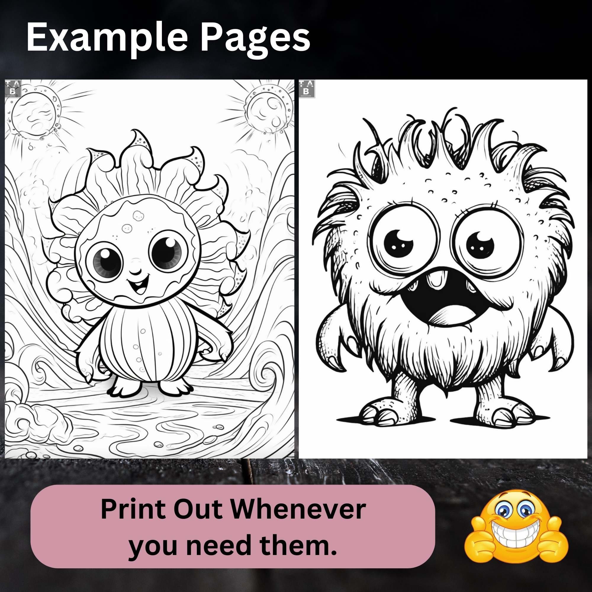 Little Monsters Coloring Pages, Fun for Toddlers & School Kids, Perfect ...