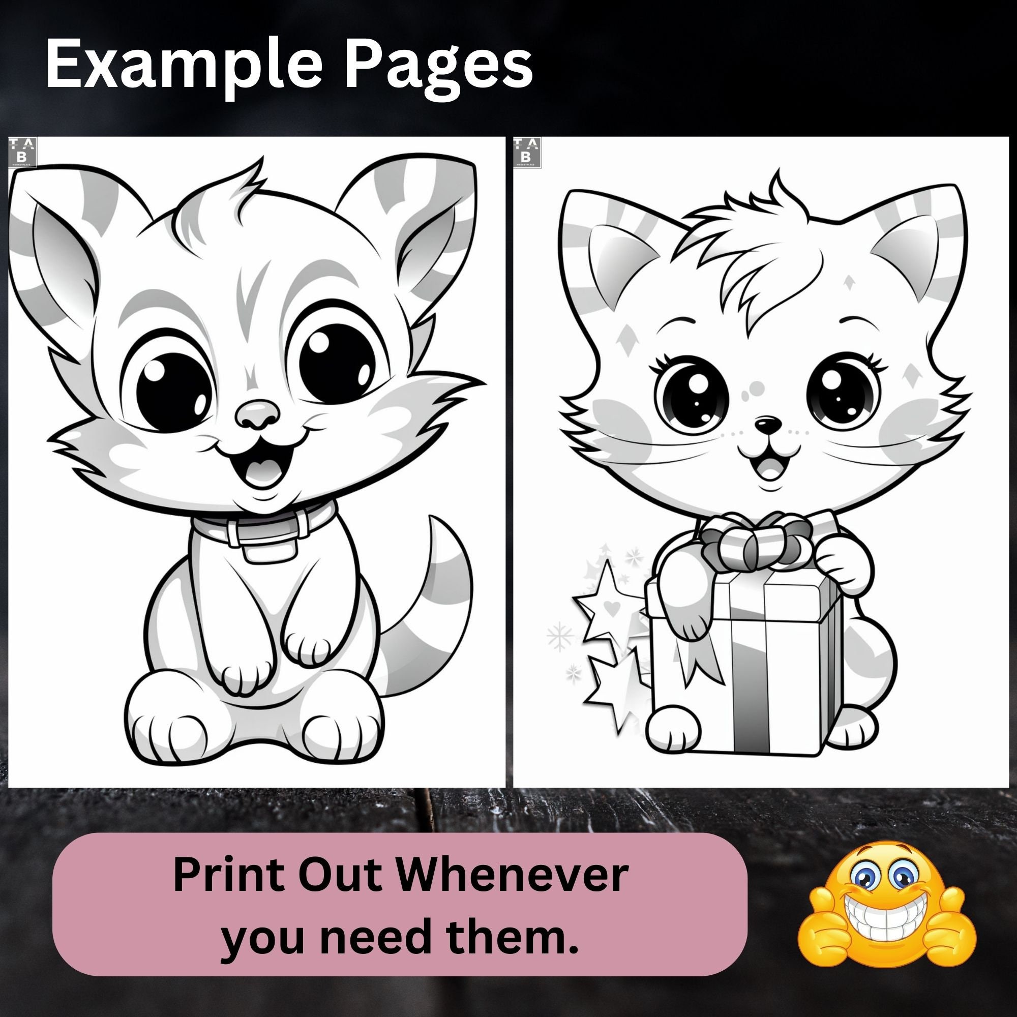 Kawaii Kittens Coloring Pages, Instant Download, Adorable Cat Designs ...