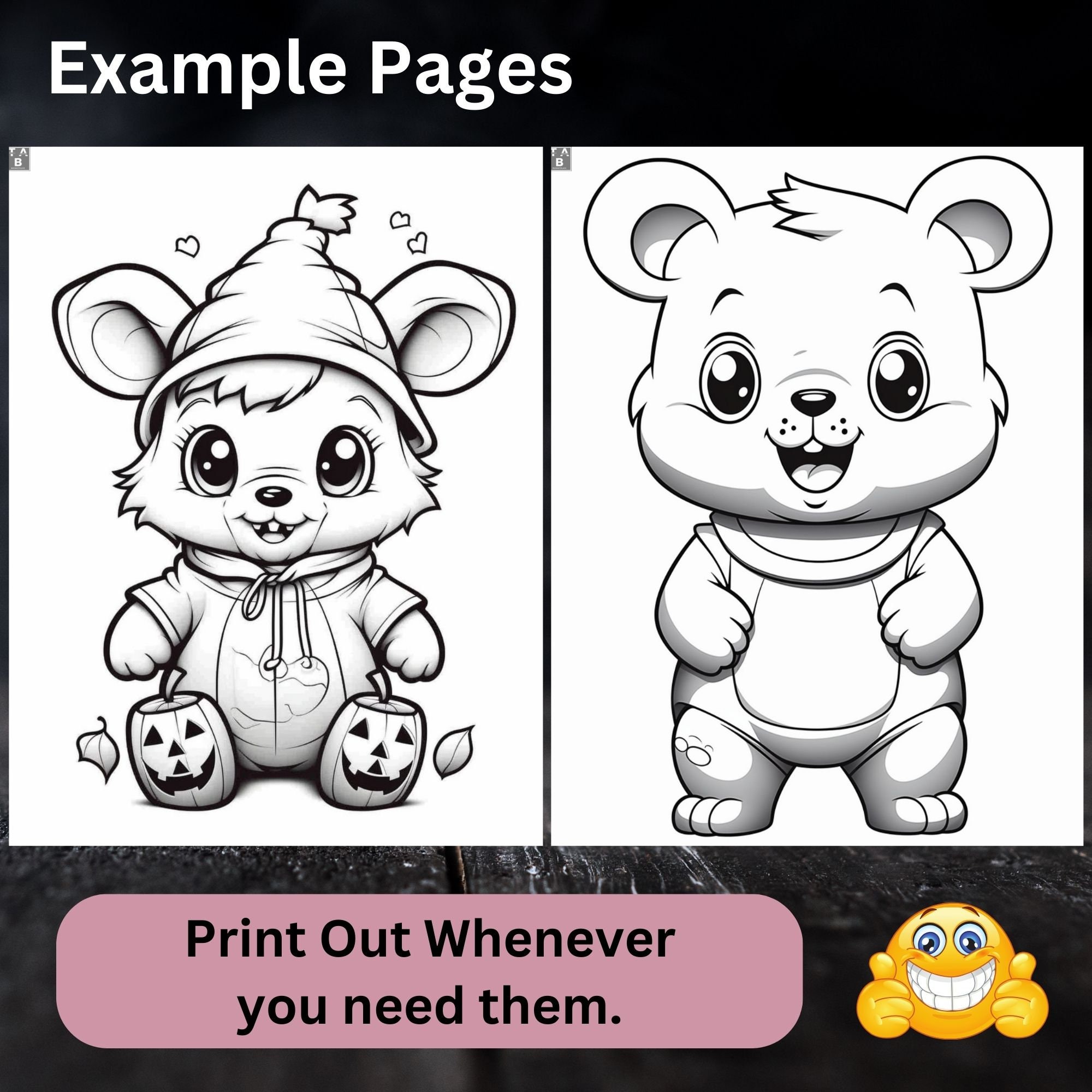 Kawaii Bears Coloring Pages, Adorable Bear Printable Art for Children ...