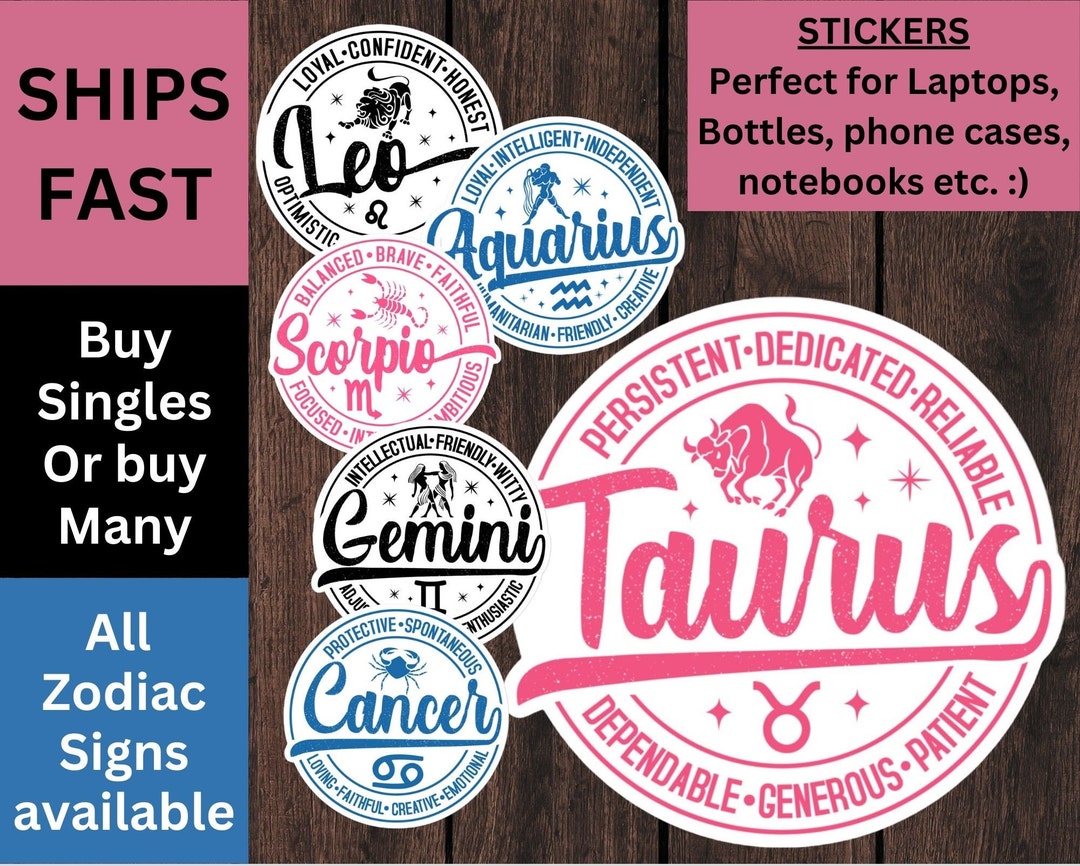 Customized Zodiac Sign Stickers, Star Sign Traits, All Zodiac Signs ...