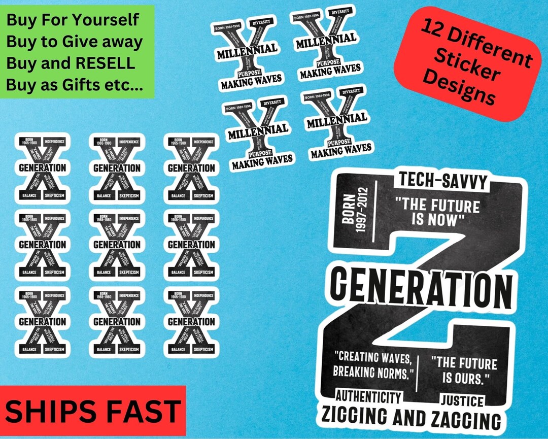 Generation Stickers, Choose Your Generation: Gen X, Gen Y Aka ...