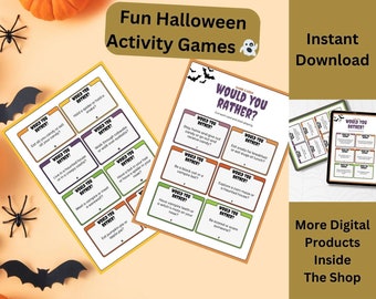 100 Halloween Would You Rather Cards Family Friendly - Etsy