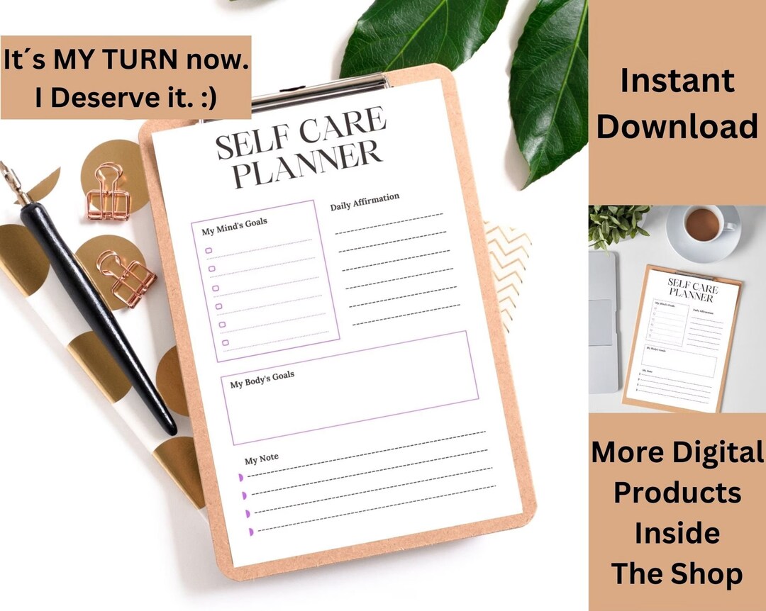 Self-care Planner Printable, Self Care Planner, Self Care Checklist ...