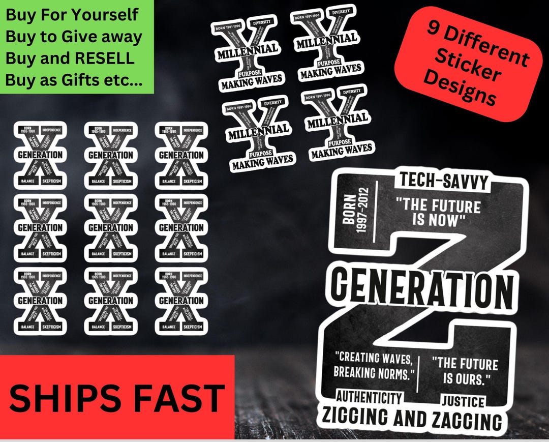Generation Stickers, Choose Your Generation: Gen X, Gen Y Aka ...