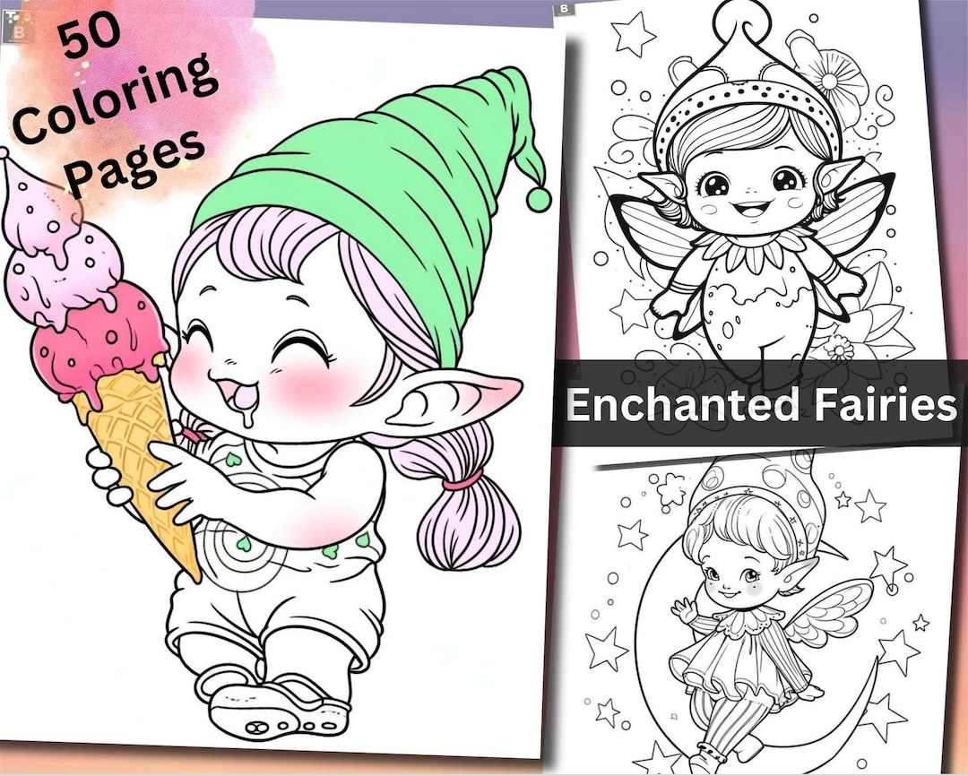 Enchanted Fairies Coloring Pages, Magical Art for Kids, Printable Fairy ...