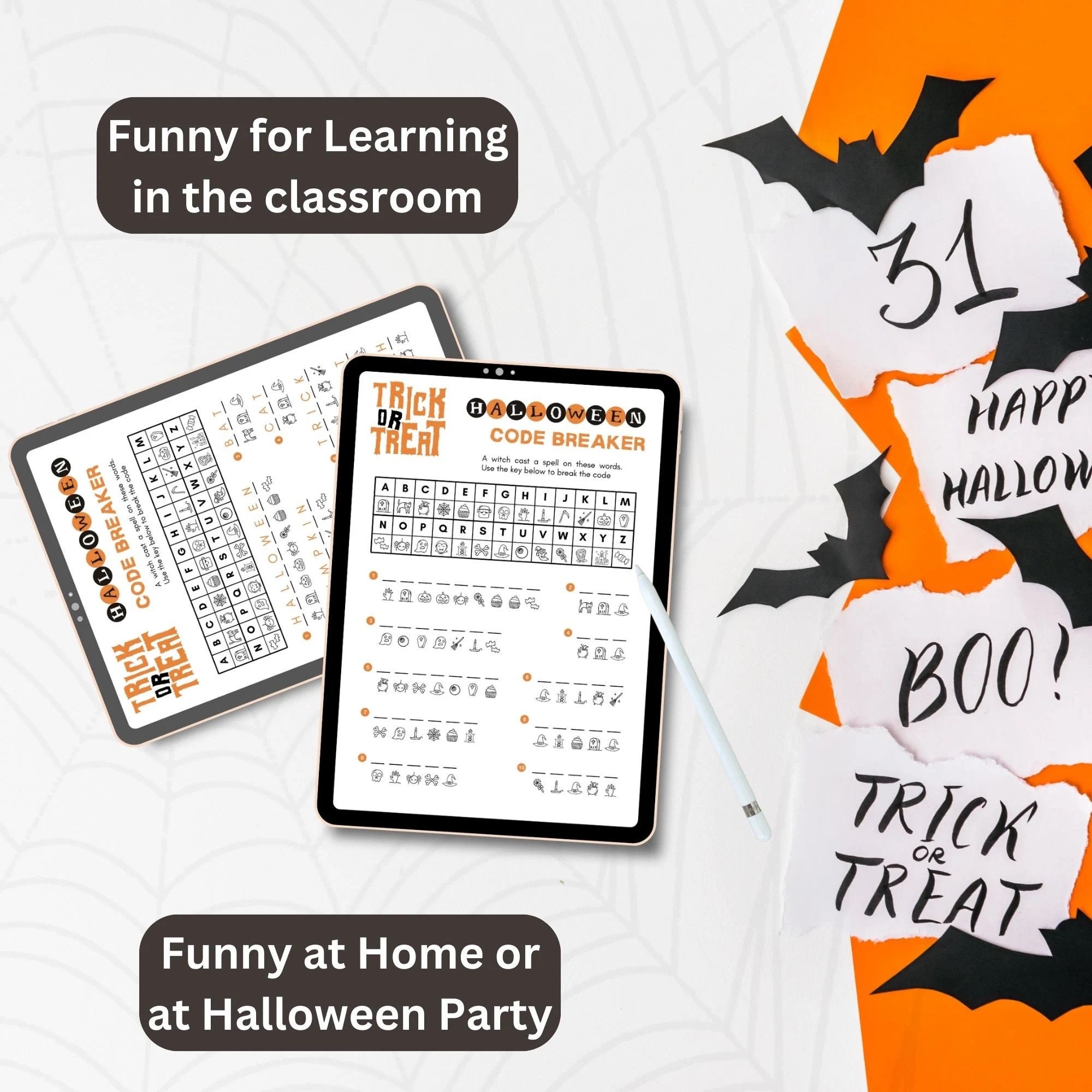 Halloween Code Breaker Worksheet, Halloween Game, Halloween Decoder ...