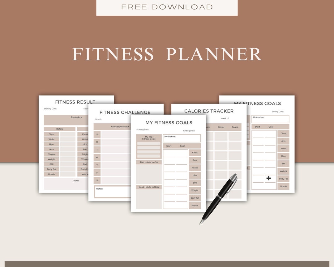 Fitness Planner Bundle, Fitness Goals, Editable Planner, Challenge ...