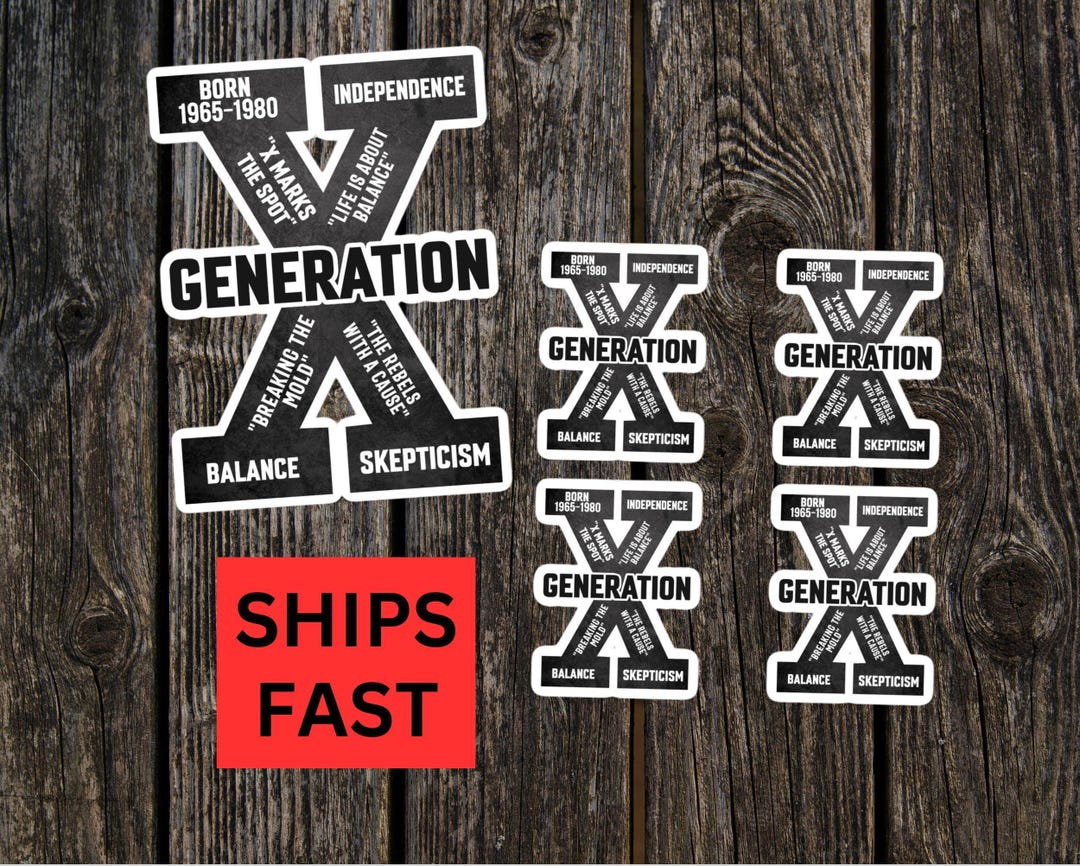 Generation Stickers: Gen X, Millennial, Gen Z Decals, Bold Designs ...