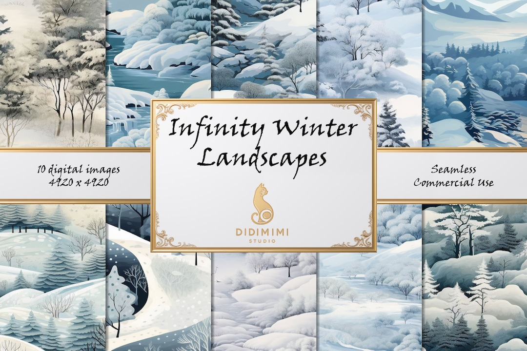 Infinity Winter Landscapes Digital Paper 10 High Quality Seamless ...