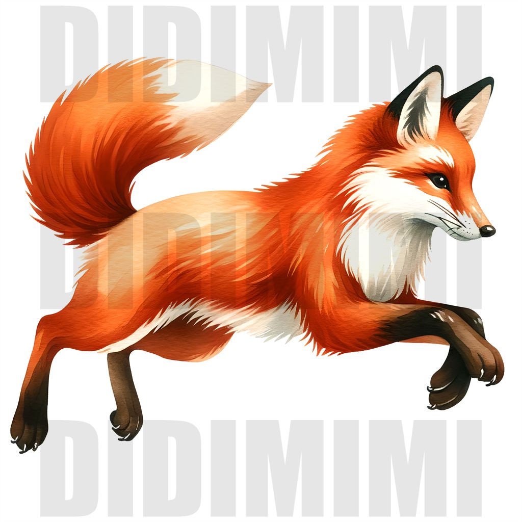 Foxes Clipart Vol 2 Digital Art 12 High Quality JPG Images Wall Art ...