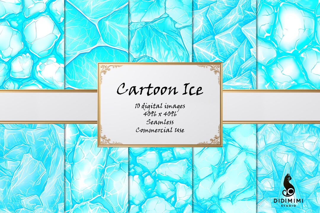 Ice Crystal Digital Paper | Frozen Winter Seamless Textures | 10 ...
