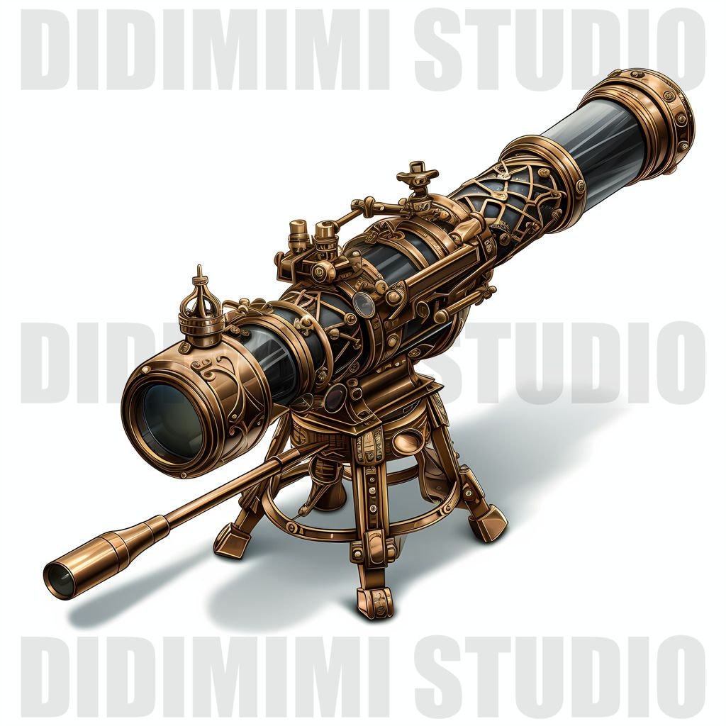 Steampunk Telescopes Clipart Digital Art 12 High Quality JPG Images ...