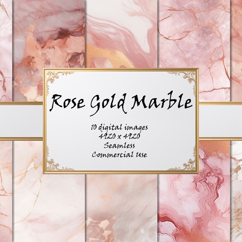 Rose Gold Marble Wall Art - Etsy