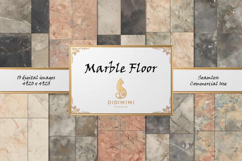 Marble Floor - Digital Paper - 10 High Quality Seamless Textures - Game ...