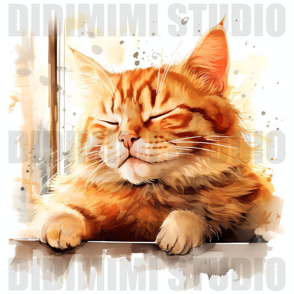 Ginger Cats Clipart - Digital Art - 12 High Quality JPG Images - Wall ...